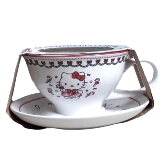 Hello Kitty | Dining | Hello Kitty Ceramic Holiday Teacup And Saucer ...